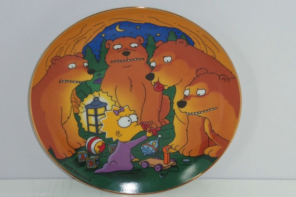 Simpsons Maggie Bears Collector Plate Franklin Mint Retired Vintage