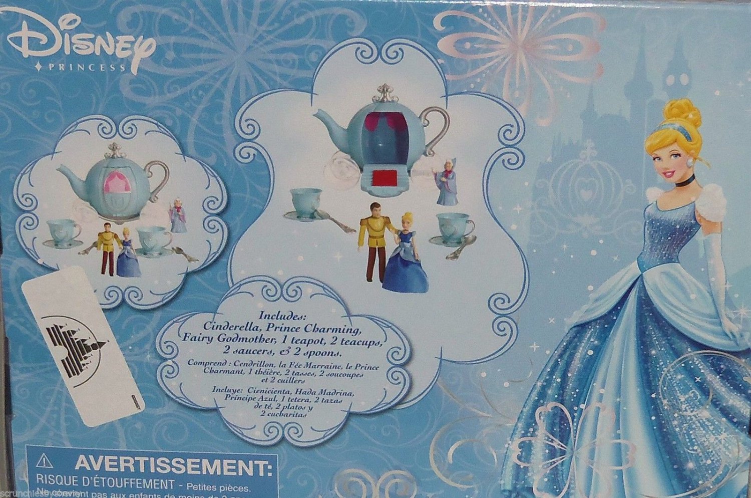 Disney Store Cinderella Tea Set Play Prince Teapot Fairy Godmother sold ...