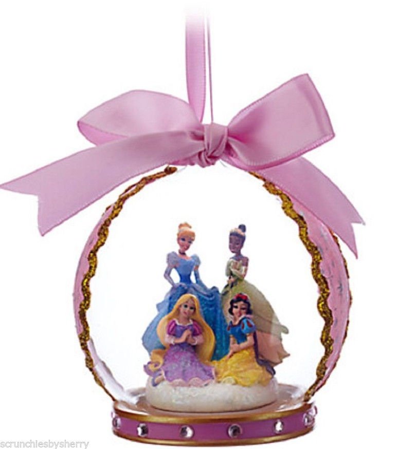 Disney Christmas Glass Ornament Cinderella Tiana Snow White Rapunzel ...