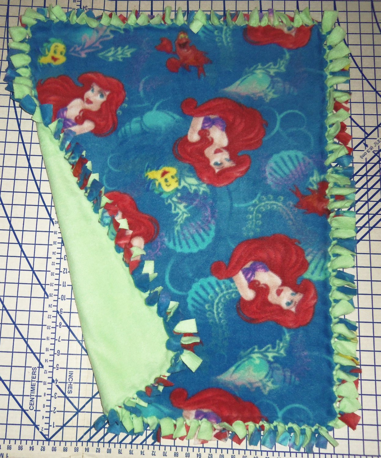 Disney Ariel Mermaid Flounder Fleece Blanket Baby Pet Lap Princess ...