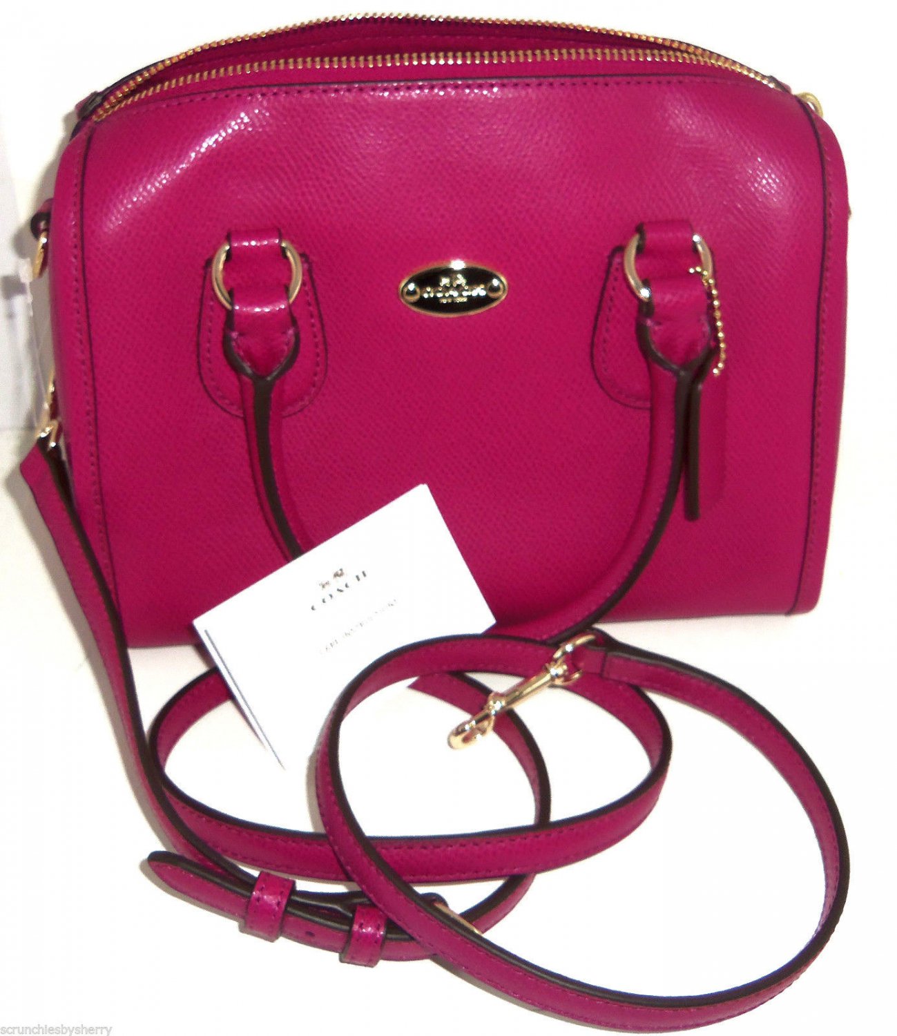 Coach Mini Bennett Bag Handbag Purse Cranberry F33329 Crossgrain Leather