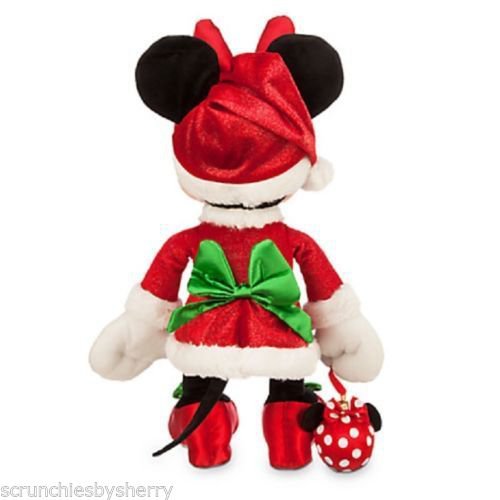 Disney Minnie Mouse Santa Plush Toy Christmas Ornament in Hand 17 ...