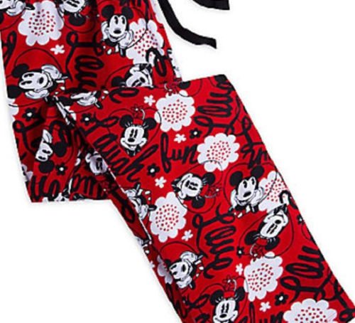 Disney Store Minnie Mickey Mouse Red Ladies Lounge Pants Sleepwear Size XS