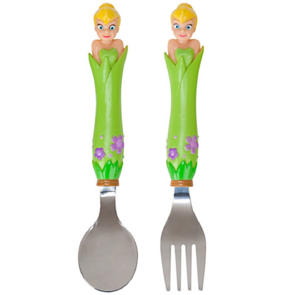 Disney Store Tinker Bell Flatware Spoon and Fork Mealtime Magic