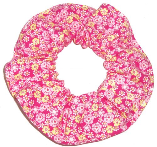 Pink Tiny Floral Roses Fabric Hair Scrunchie Scrunchies By Sherry