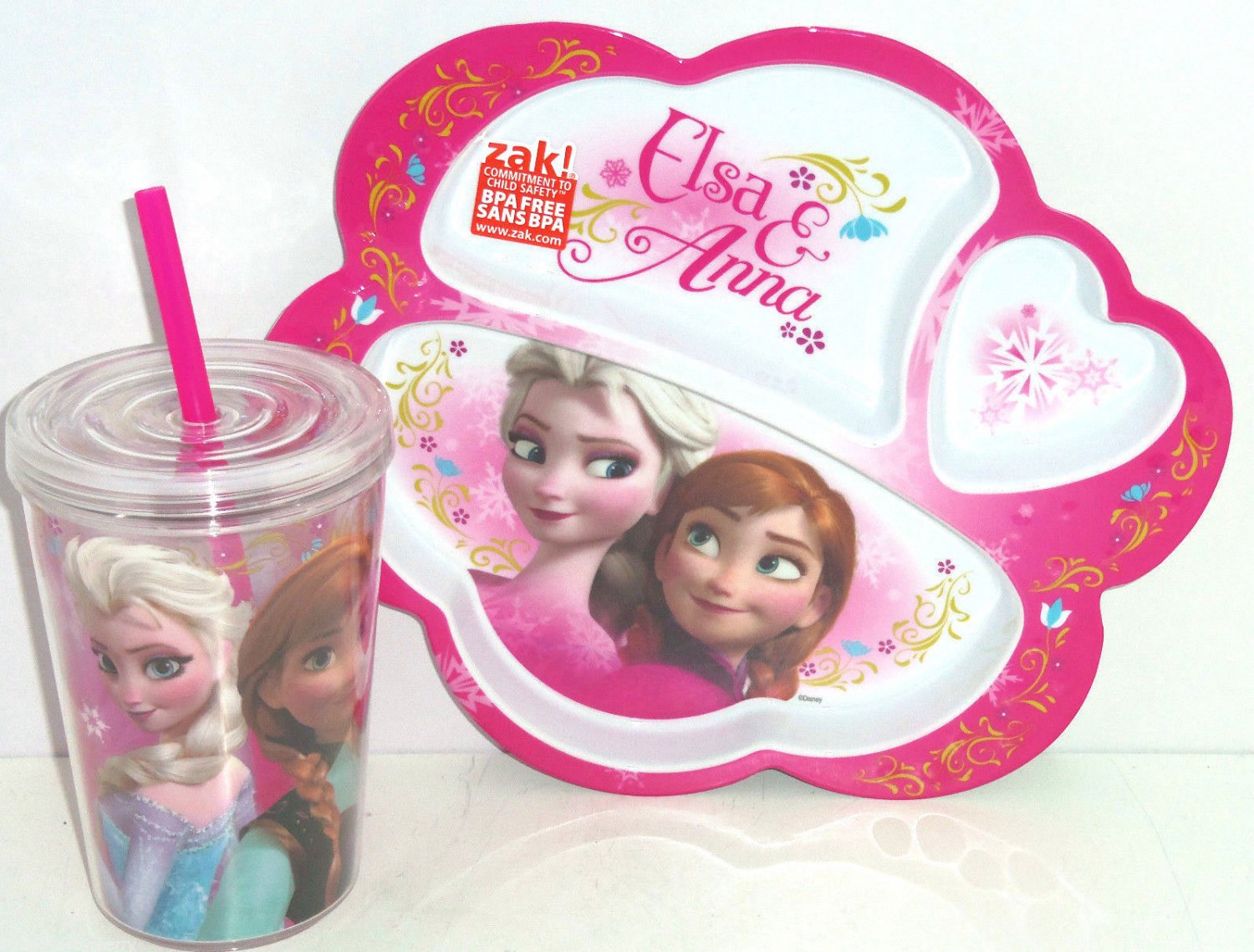 sOLD az 3/6/2024 Disney Frozen Elsa Anna Olaf Dinner Plate Cup Tumbler ...