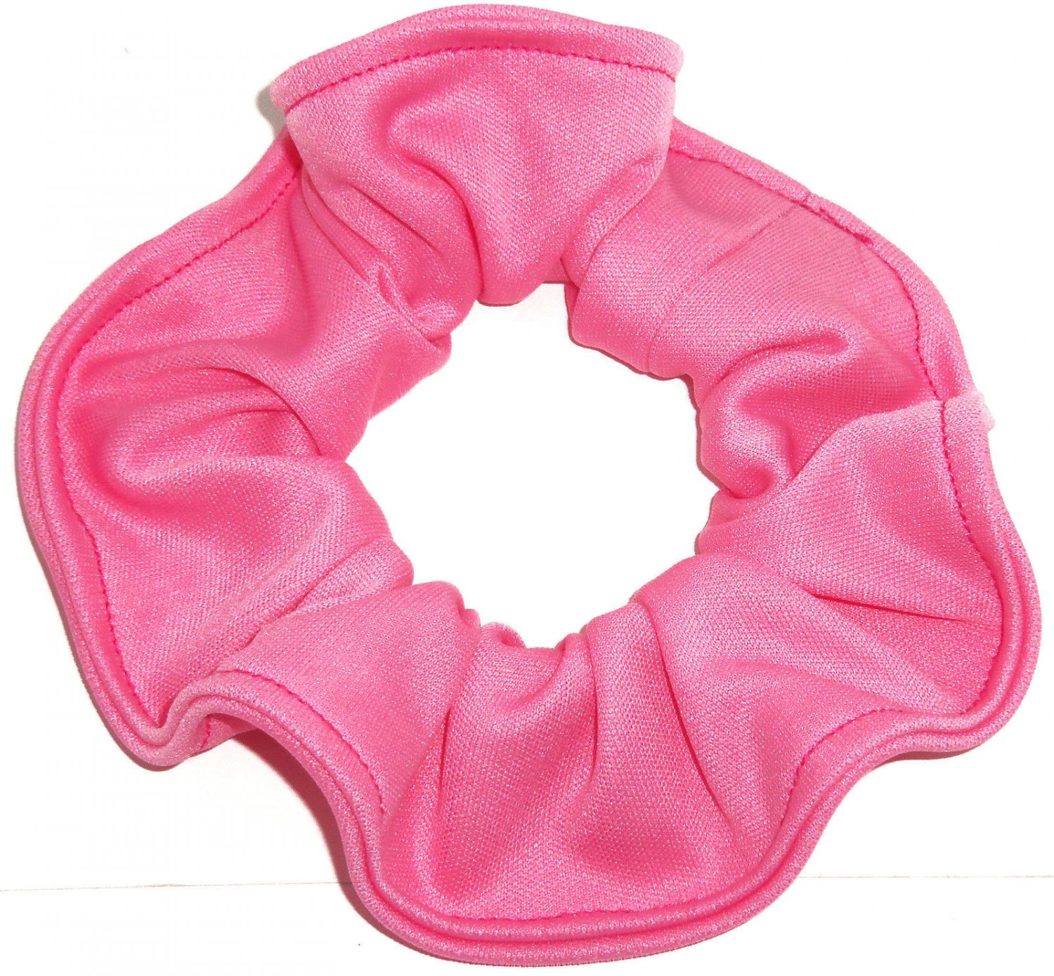 2 Morning Glory Pink Knit Fabric Mini Hair Scrunchies Ties