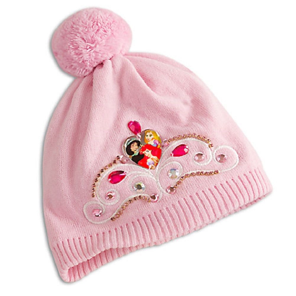 Disney Store Princess Knit Hat Jasmine Ariel Rapunzel Pink Size XS/S 2016