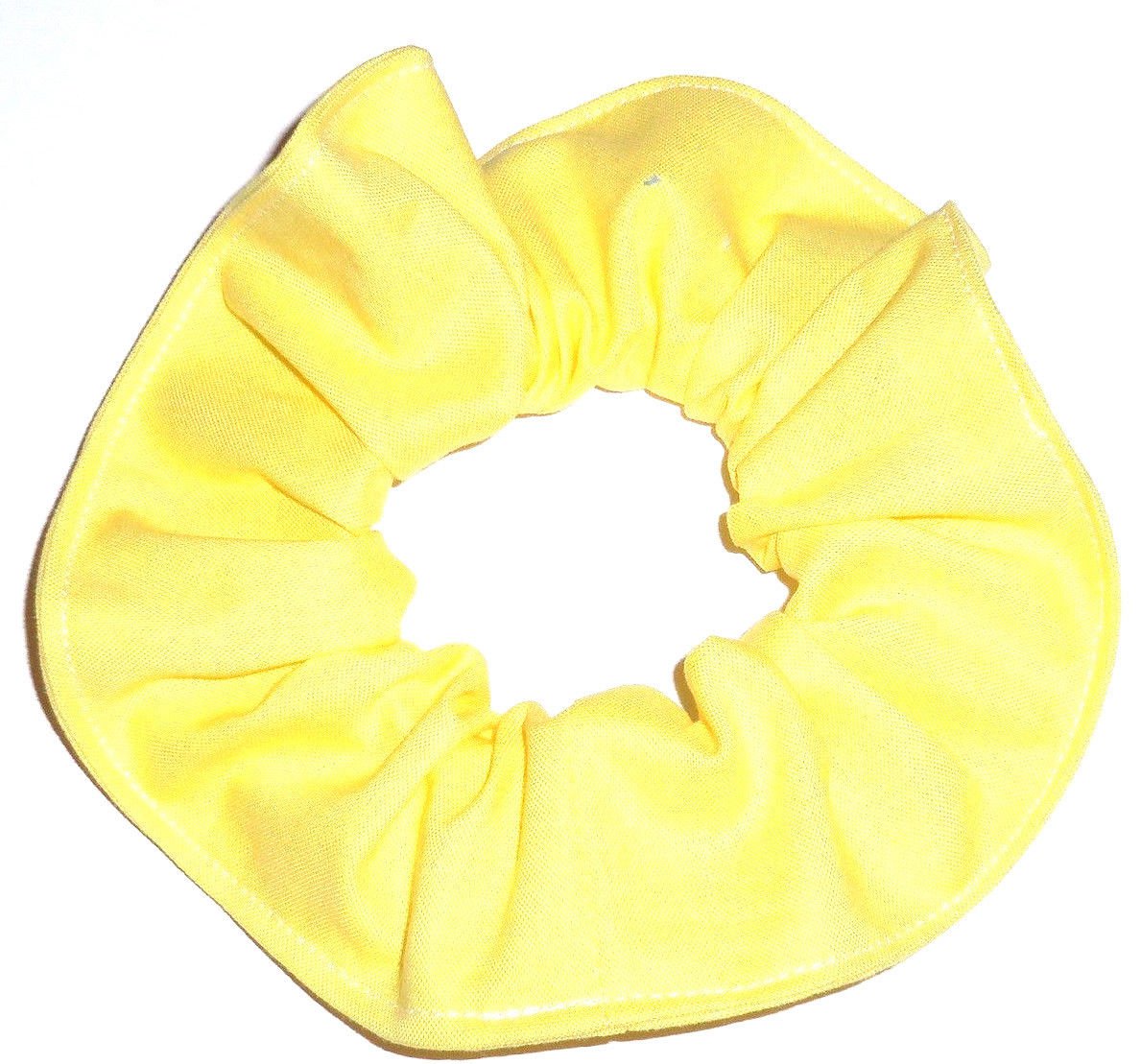 Light Yellow Cotton Fabric Hair Scrunchie Tie Ponytail Holder ...