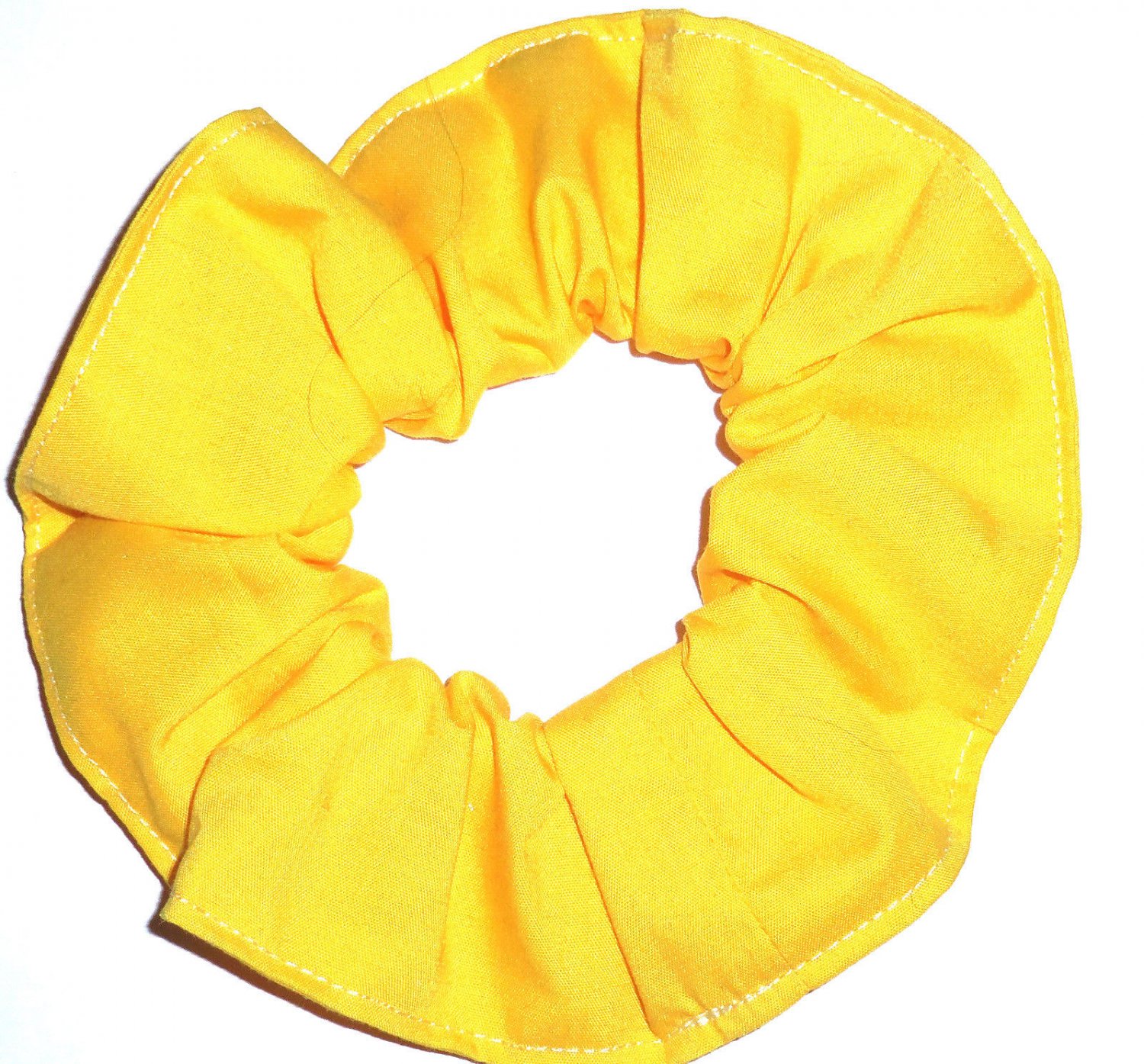 Golden Yellow Cotton Fabric Hair Scrunchie Tie Ponytail Holder ...