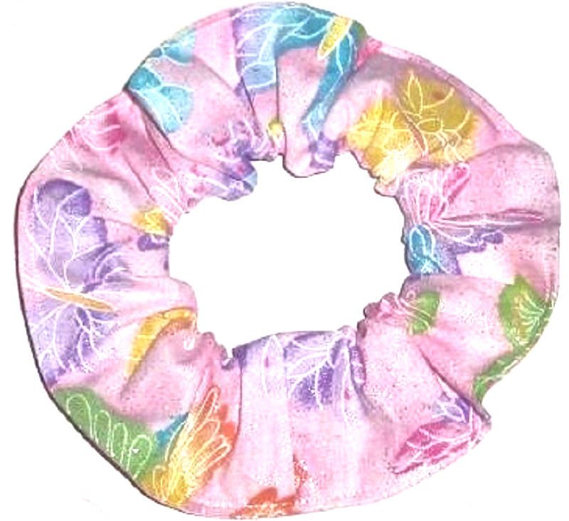 Butterflies Butterfly Pink Glitter Fabric Hair Scrunchie Ties ...