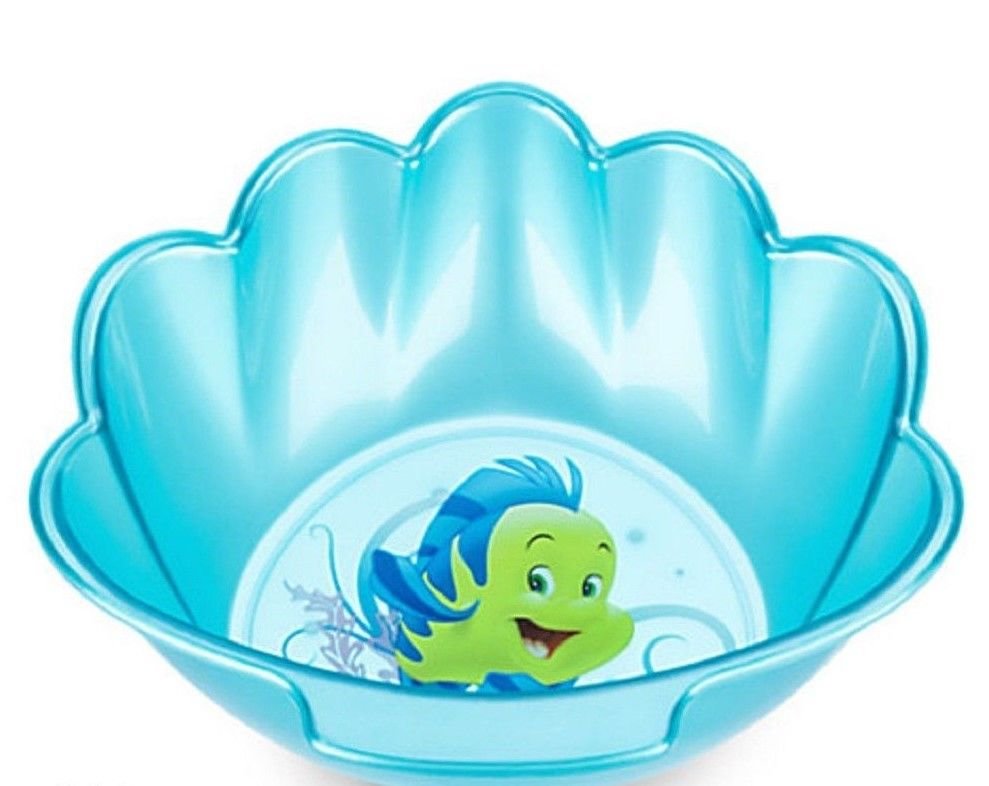 Disney Store Ariel Shell Cereal Bowl Little Mermaid Flounder Meal Time ...
