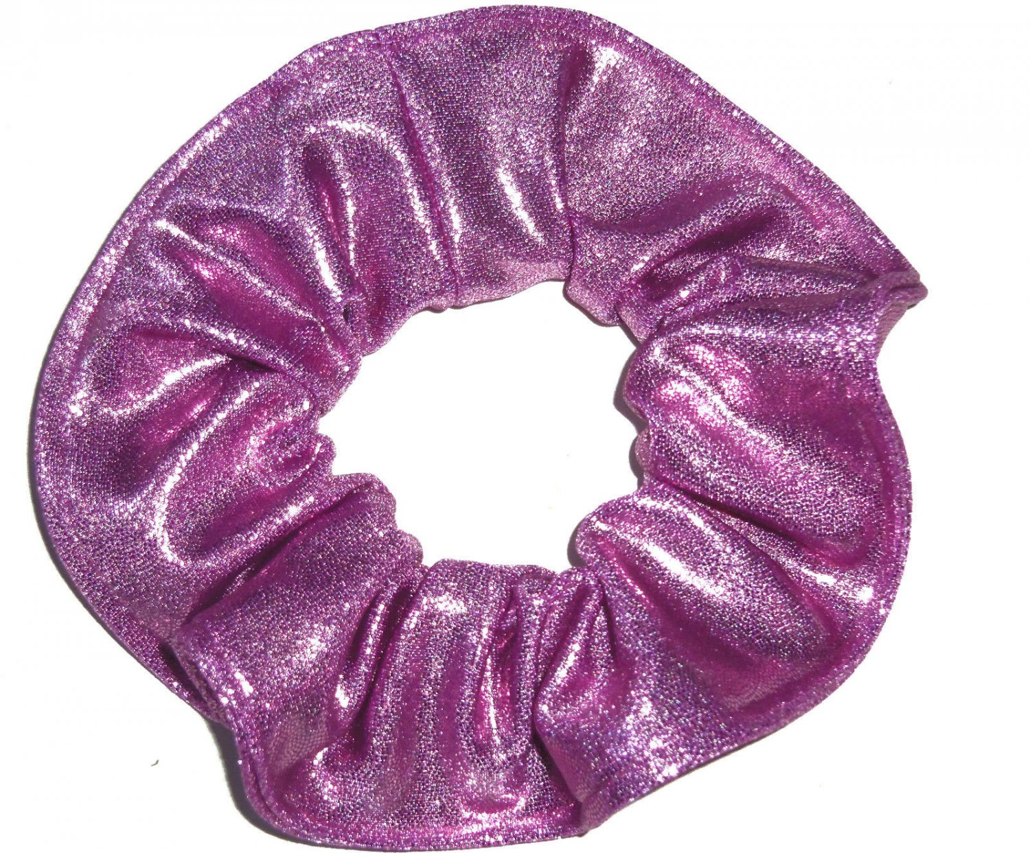 Light Purple Metallic Spandex Hair Scrunchie Fabric Scrunchies by Sherry