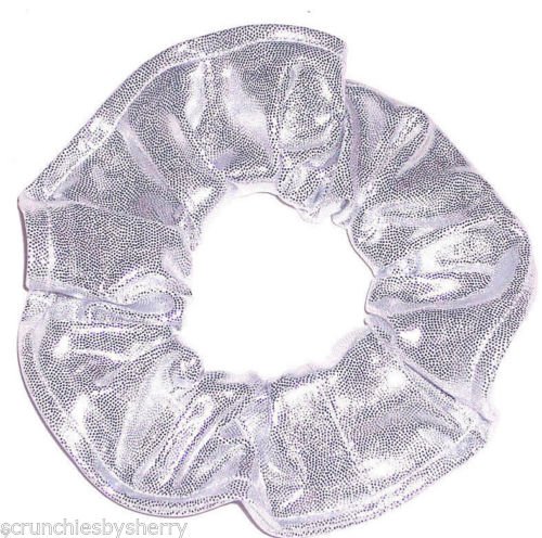 Sterling Silver Metallic Spandex Hair Scrunchie Fabric Scrunchies By Sherry
