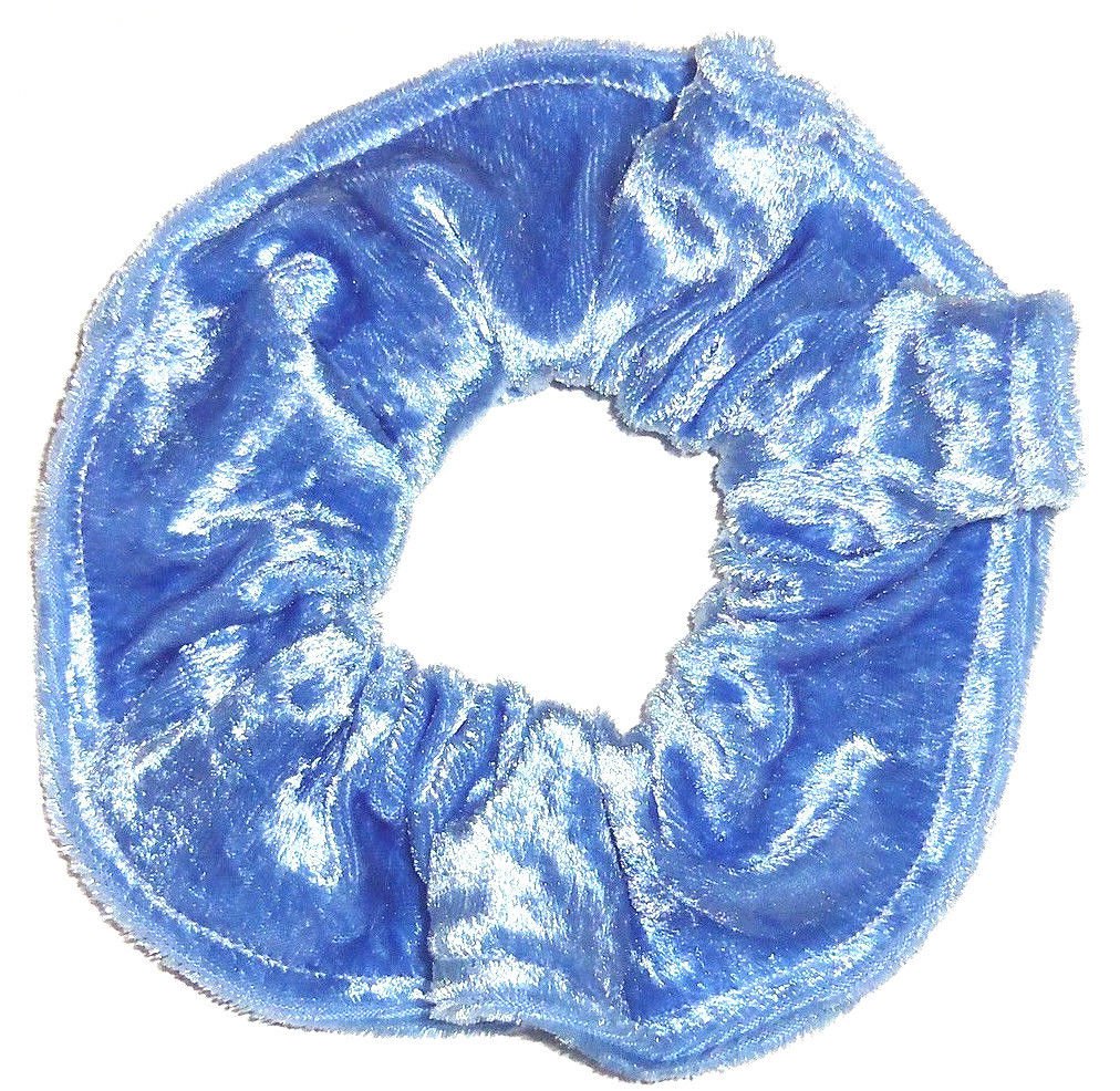 Periwinkle Blue Panne Velvet Fabric Hair Scrunchie Scrunchies by Sherry