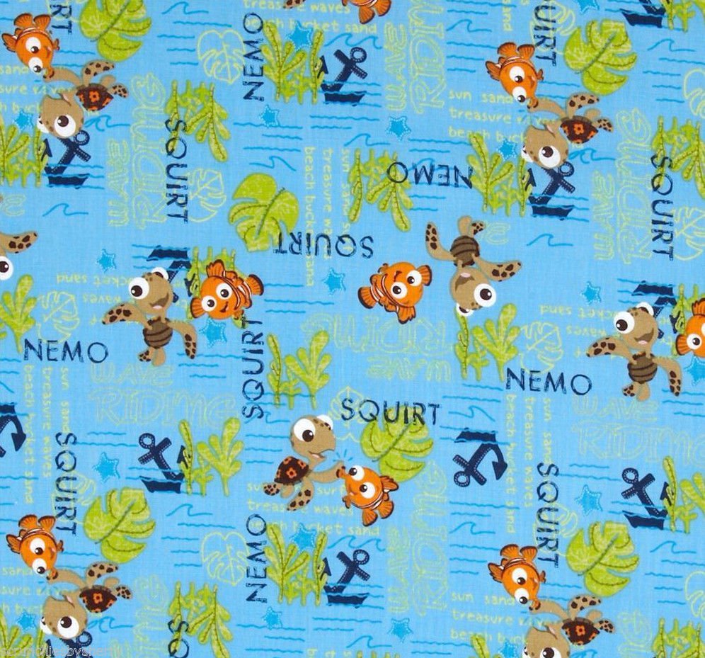 Disney Finding Nemo Squirt Blue Fabric hair Scurnchie Scrunchies by Sherry