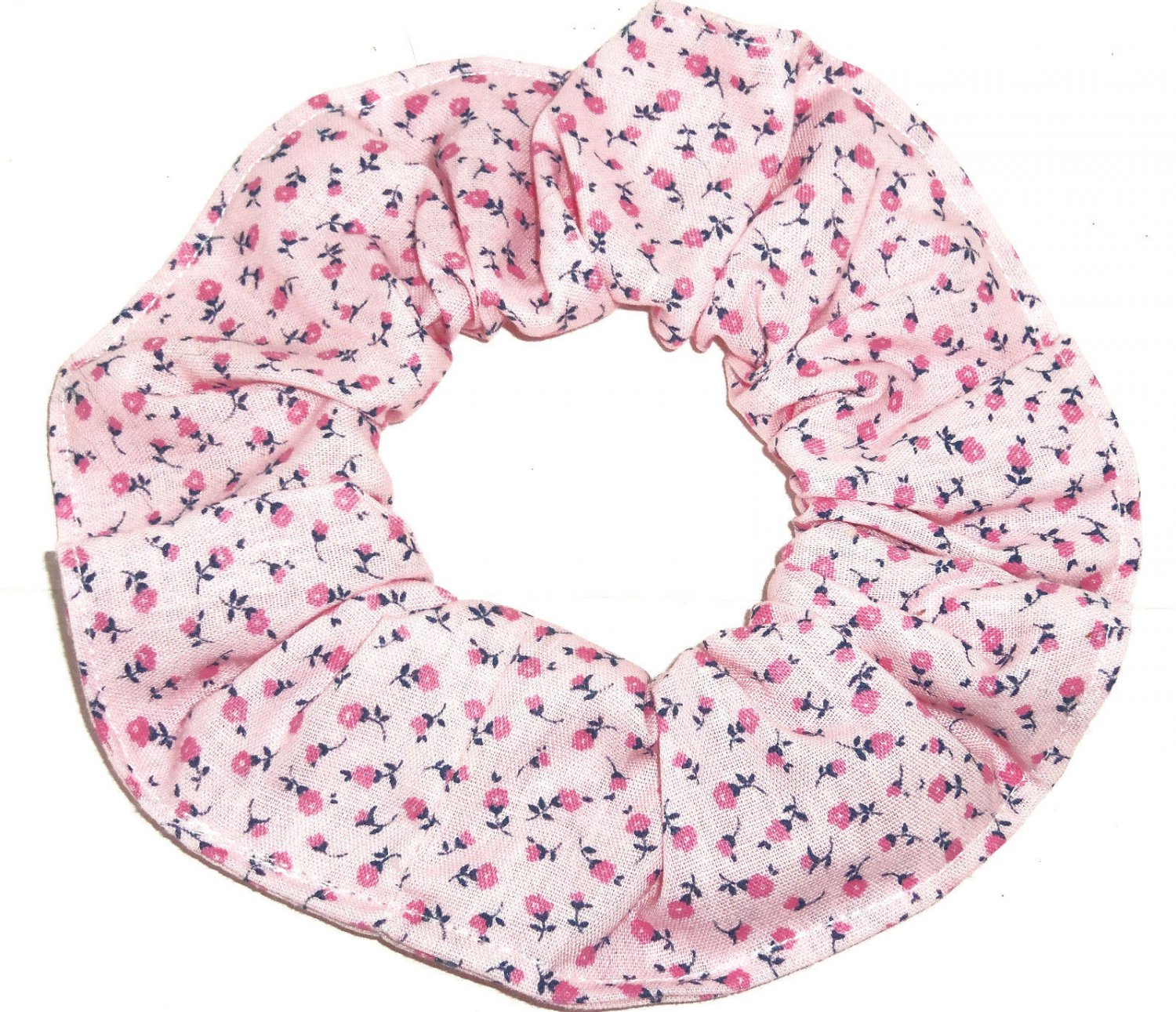 Pink Tiny Floral Flowers Pink Fabric Hair Tie Scrunchie Scrunchies by ...