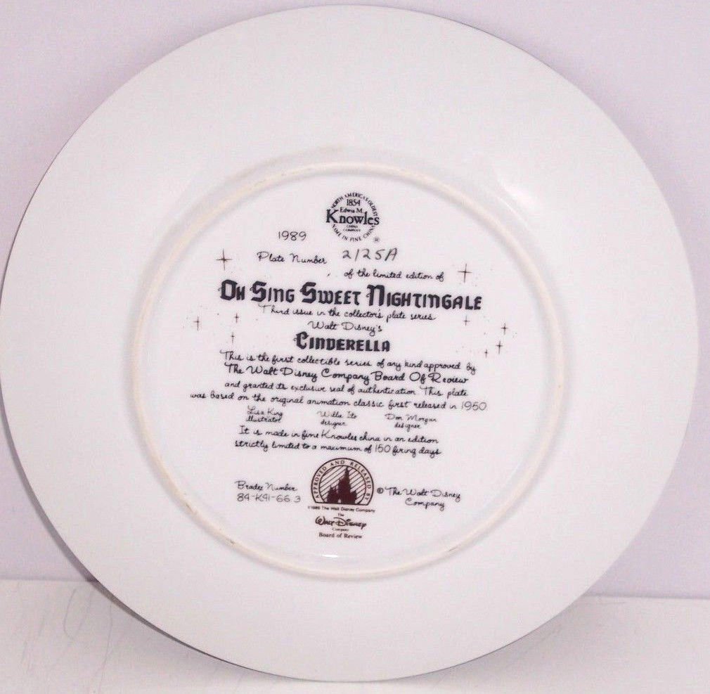 Disney Princess Cinderella Collector Plate Sing Sweet Nightingale ...