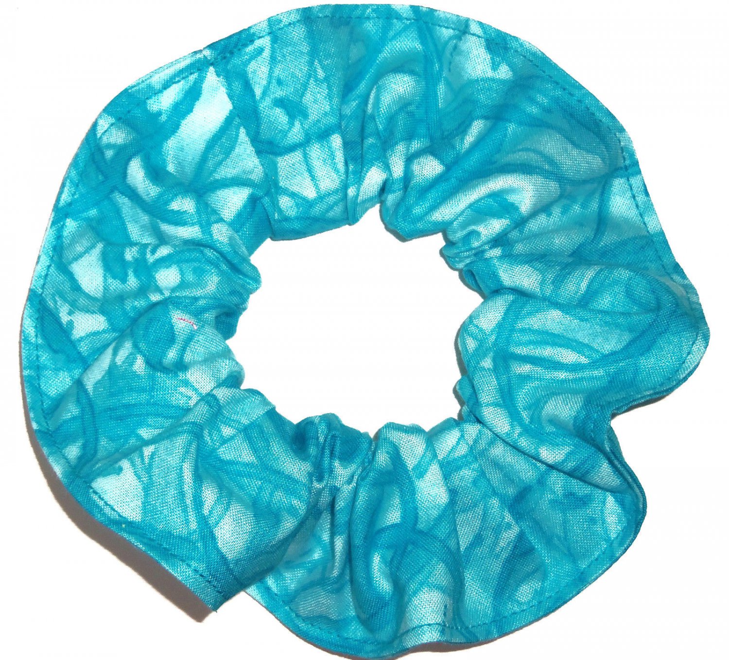 Turquoise Hair Scrunchie Blenders Fabric Scrunchies by Sherry