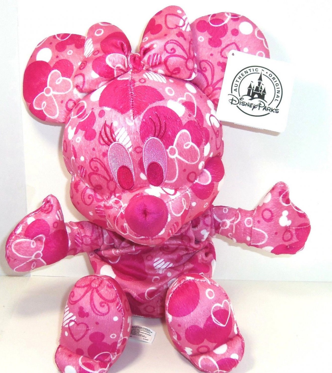 Disney Minnie Mouse Icon Plush Toy 10'' Seated Bendable Legs Arms Theme ...