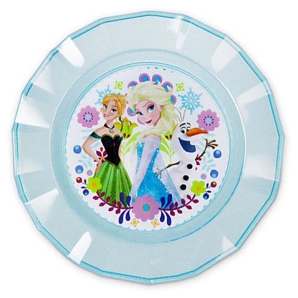 Disney Store Frozen Fever Anna Elsa Dinner Plate Blue Meal Time Magic ...