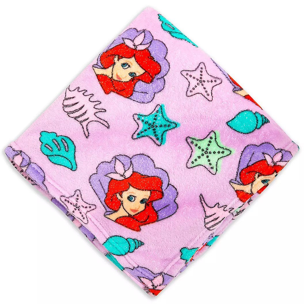 Disney Store Princess Ariel Little Mermaid Purple Fleece Throw Blanket 2020
