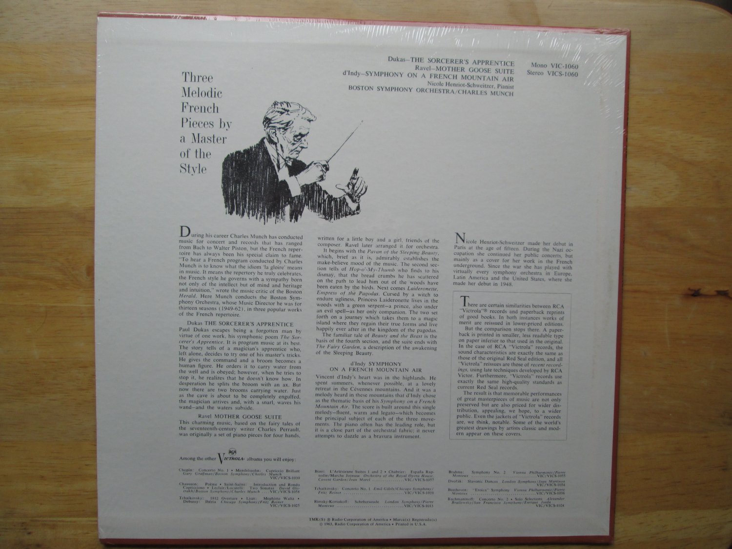 *Charles Munch* Boston Symphony Orchestra - Dukas Ravel D'indy ♦ RCA ...