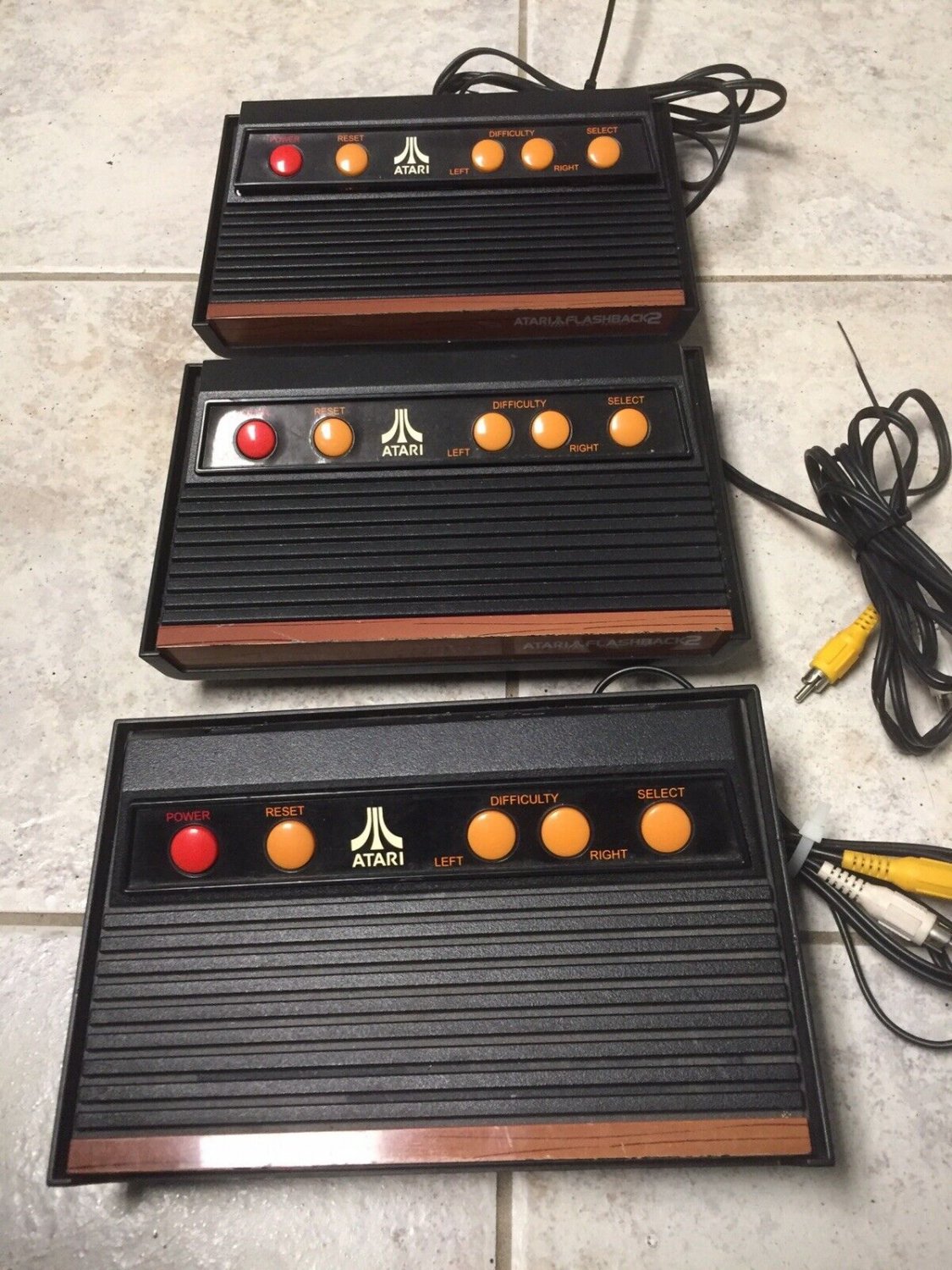 3 x ATARI Flashback 6 Consoles with BUILT IN GAMES Console Only ...