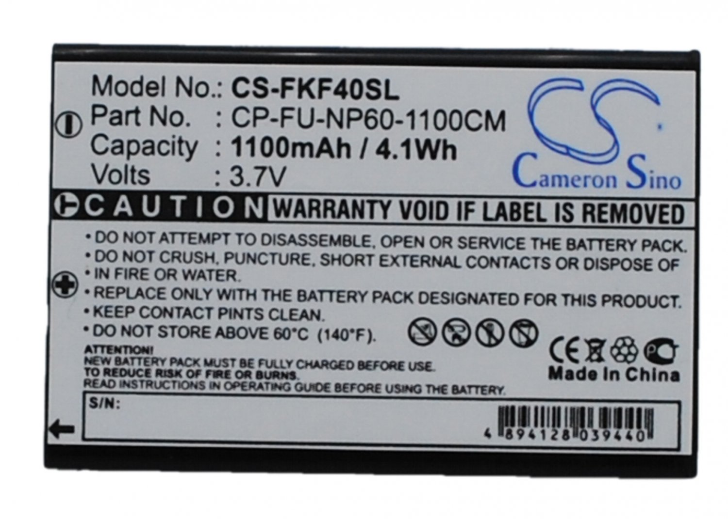 BATTERY FALK CPF-1035, CP-FU-NP60-1100CM FOR CROSS, IBEX, IBEX 30, IBEX 40