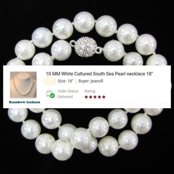 10 MM White South Sea Shell Necklace