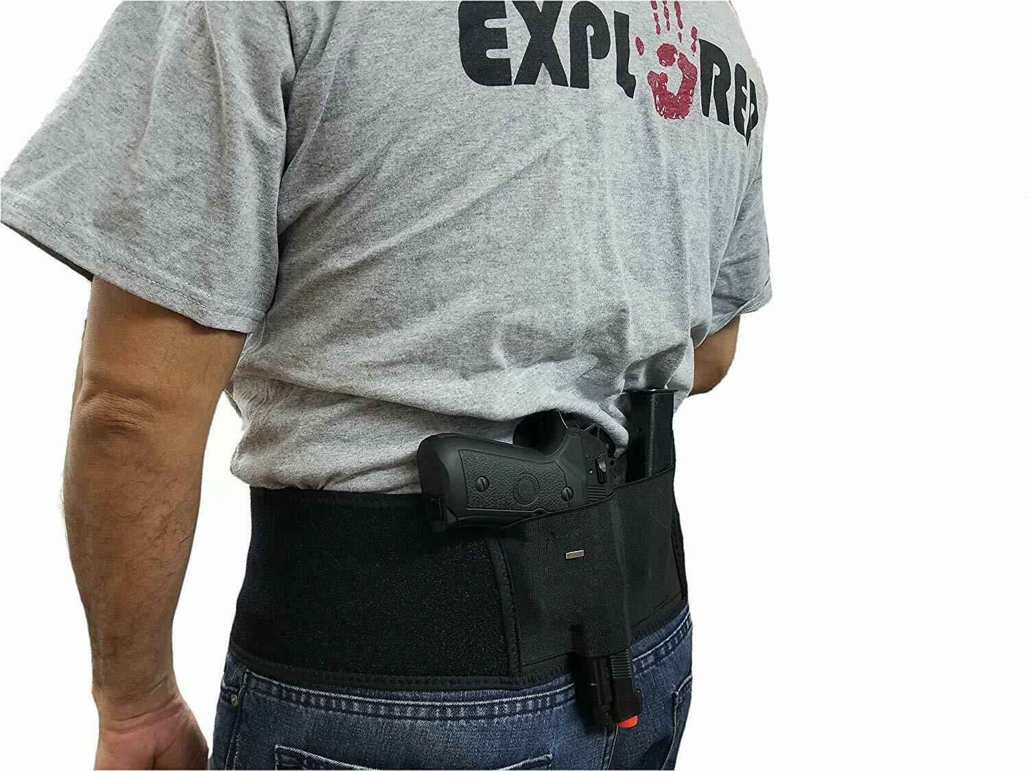Explorer Belly Holster Adjustable Size XL Ultimate Concealed Carry Black