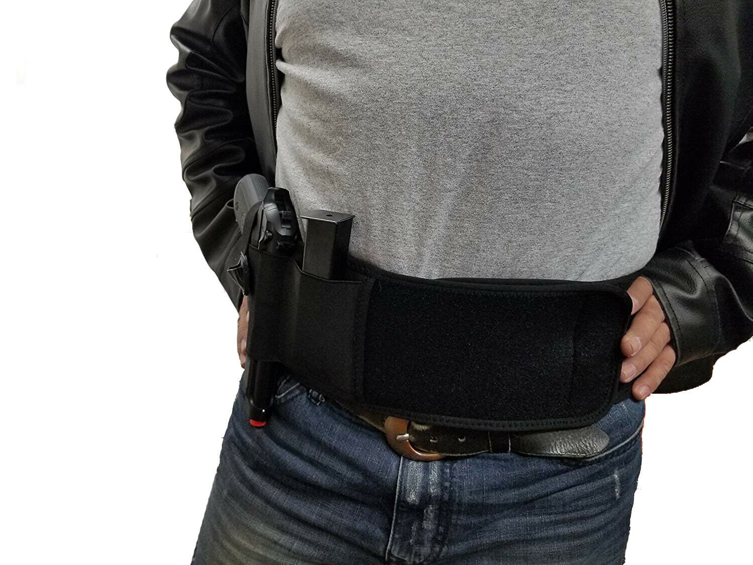 Explorer Belly Holster Adjustable Size XL Ultimate Concealed Carry Black