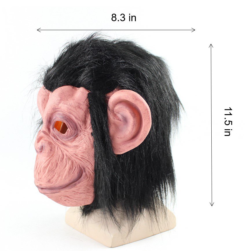 Black Chimp Mask Latex Full Head Mask for Halloween Costume Party ...
