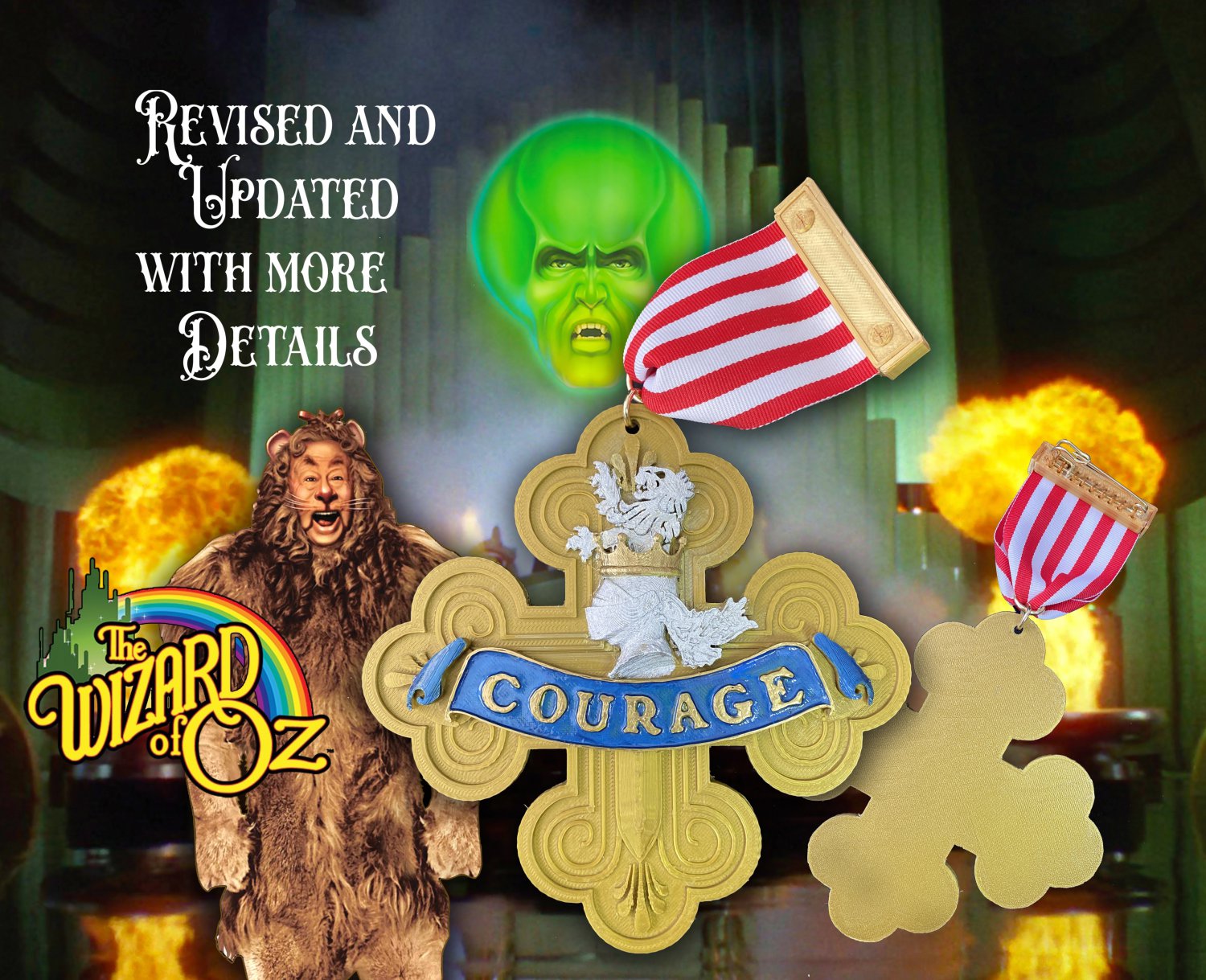 Cowardly Lion Courage Medal Wizard of Oz Props Reproduction