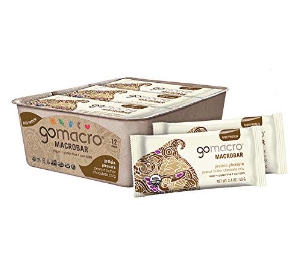 GoMacro MacroBar Organic Vegan Protein Bars Peanut Butter + Chocolate ...