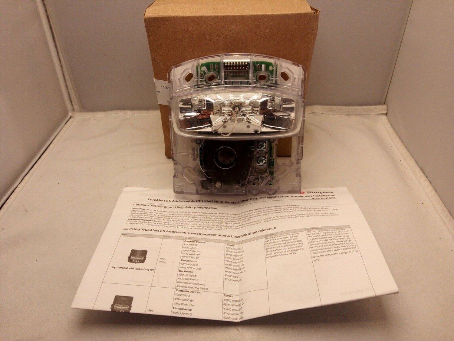 SIMPLEX 49AV-WRFO HORN STROBE OUTDOOR P/N: 07431056, FREE SHIPPING THE ...