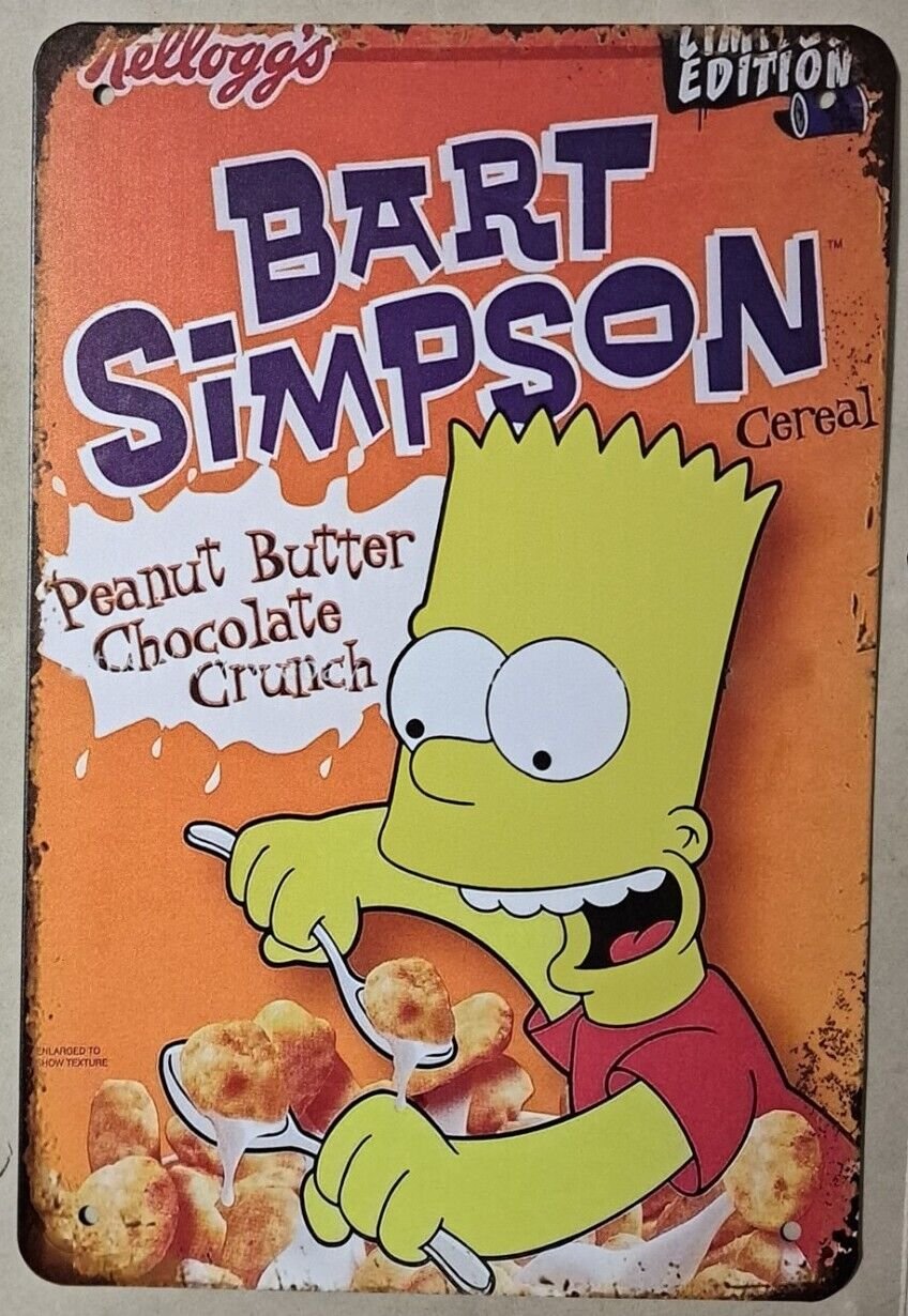 Bart Simpson Cereal - Peanut Butter Chocolate Crunch - metal hanging ...