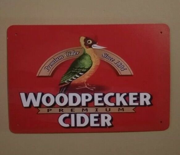 Woodpecker Cider - metal hanging wall sign