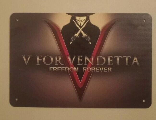 V for Vendetta - metal hanging wall sign