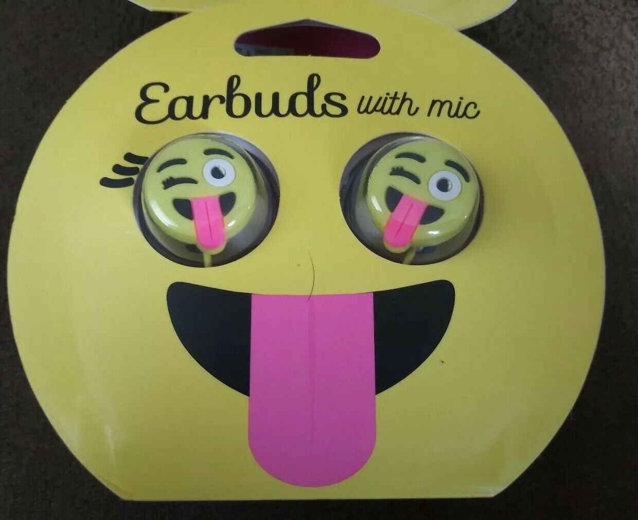 Gabba Goods Silicone Silly Tongue Out Emoji Universal Earbuds with Mic