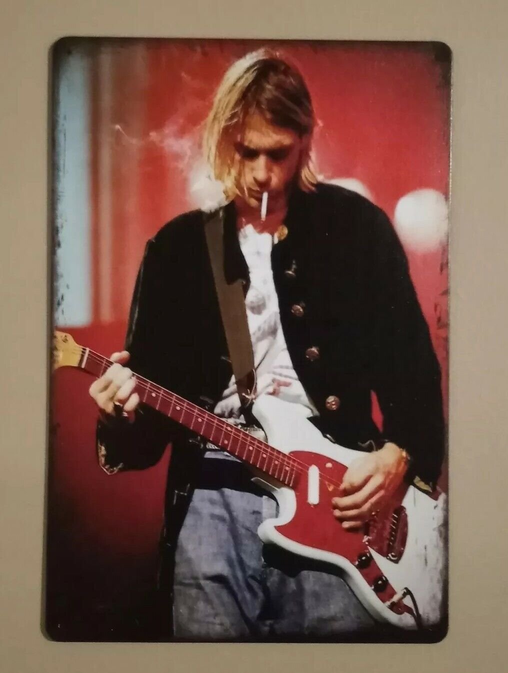 Kurt Cobain - metal hanging wall sign