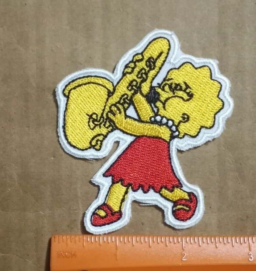 Lisa Simpson with Saxophone - The Simpsons - embroidered Iron on patch
