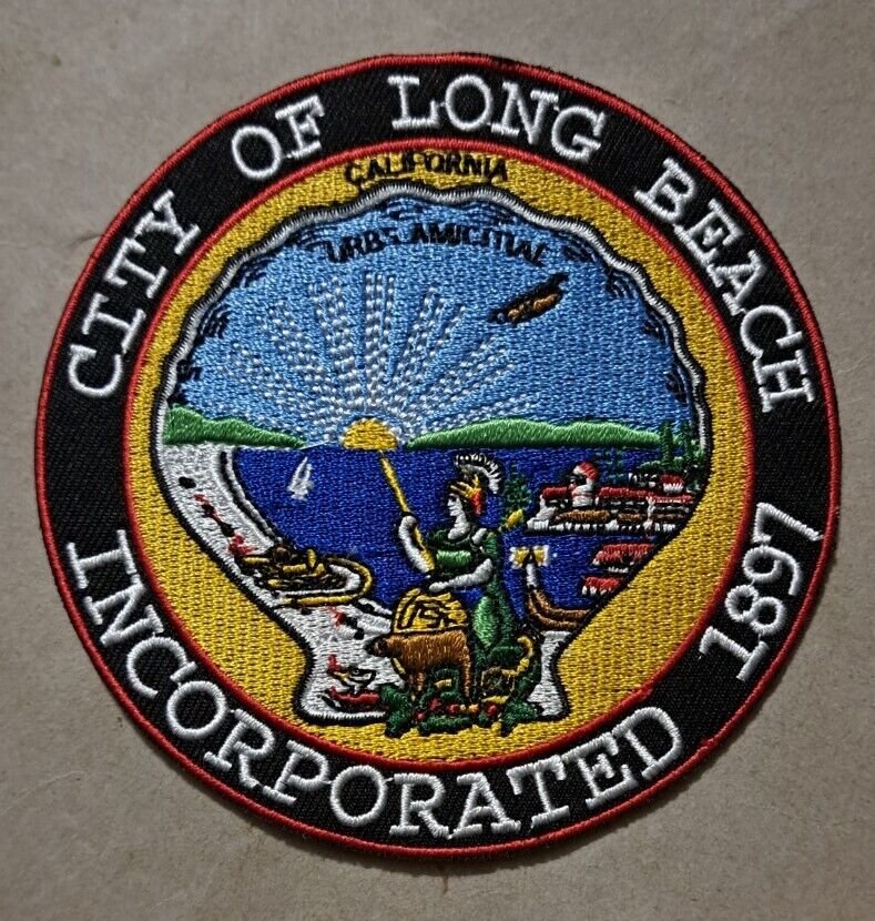 City of Long Beach California Seal embroidered Iron on patch
