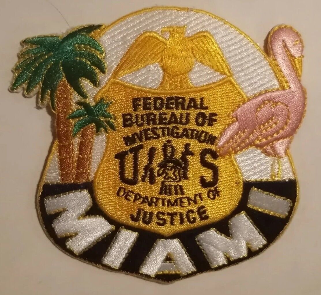 Federal Bureau Of Investigation - FBI - Miami Florida - Iron on Patch NEW