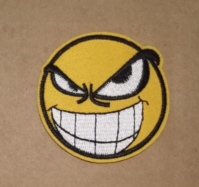 Smiley Happy Face embroidered Iron on patch