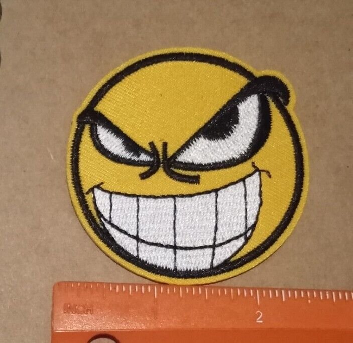 Smiley Happy Face embroidered Iron on patch
