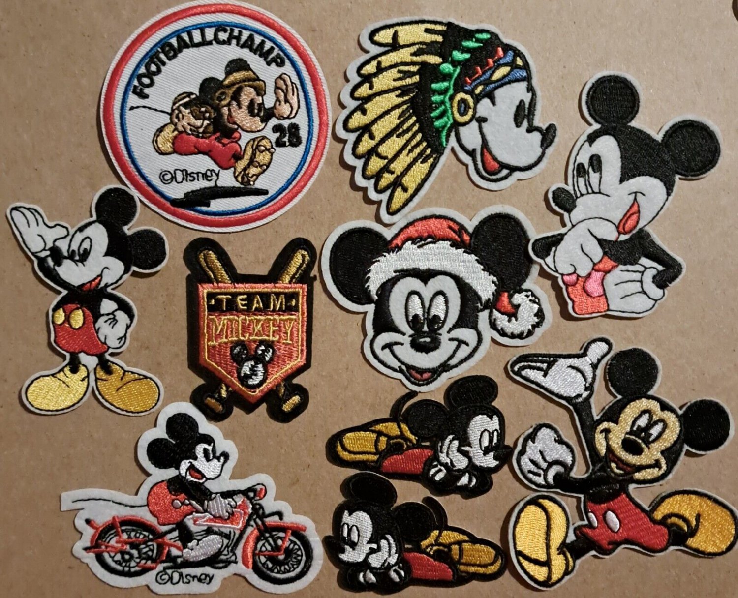 Disney Mickey Mouse embroidered Iron on patch 10 pcs.