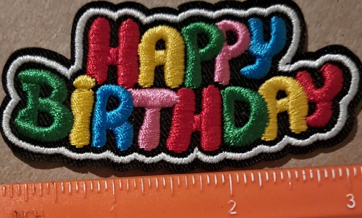 Happy Birthday embroidered Iron on patch