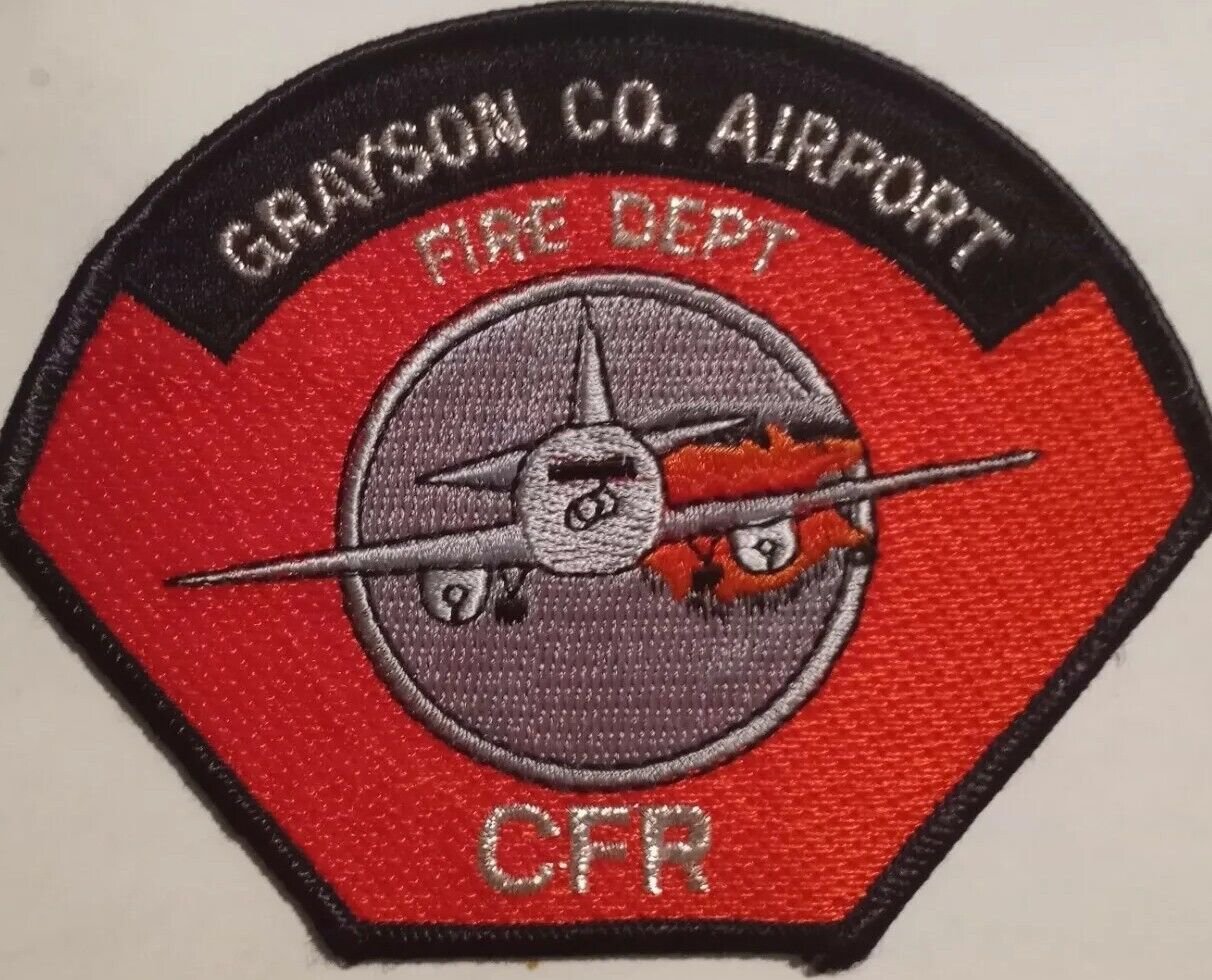 Grayson County Airport Fire Department Iron on patch