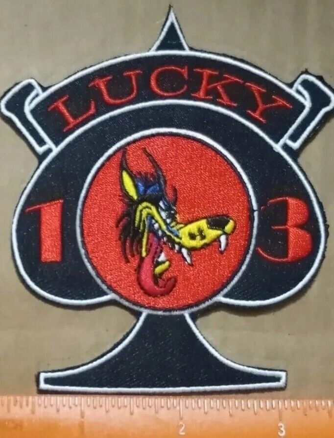 Lucky 13 embroidered Iron on patch